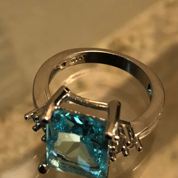 Jewelry | Sterling Silver Ring With Light Blue Stone | Poshmark